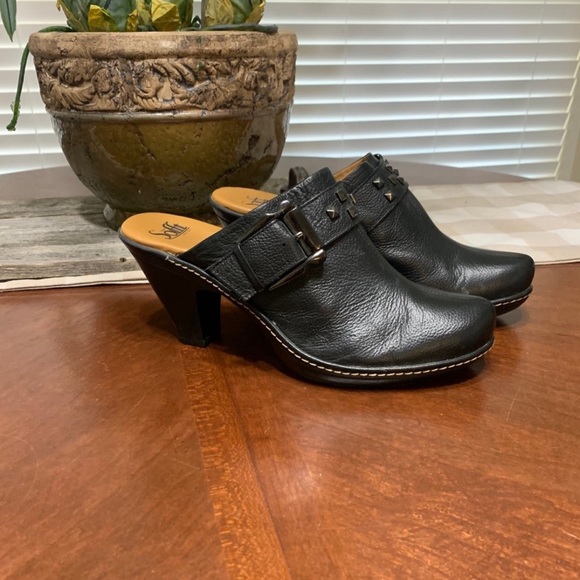 Sofft | Shoes | Sofft Black Leather Clogs Mules Boots | Poshmark